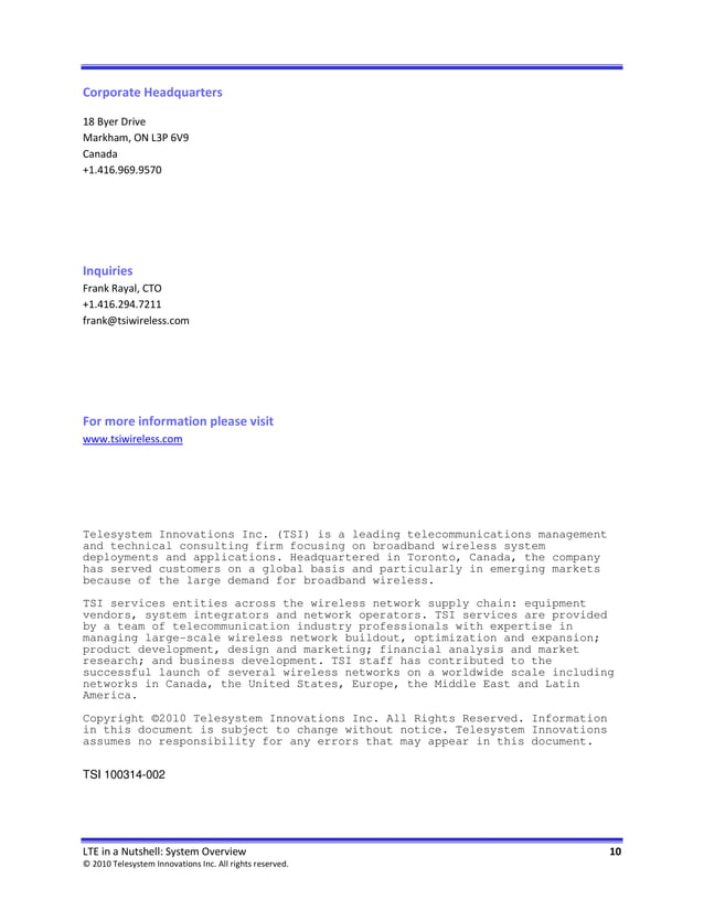 LTE in a Nutshell: System Overview | PDF