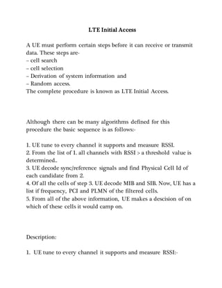 Lte initial access | DOCX