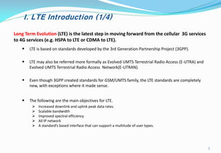 LTE (Long Term Evolution) Introduction | PDF