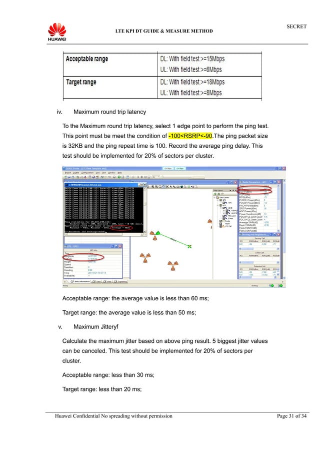 Lte kpi dt guide & measure method. | DOC