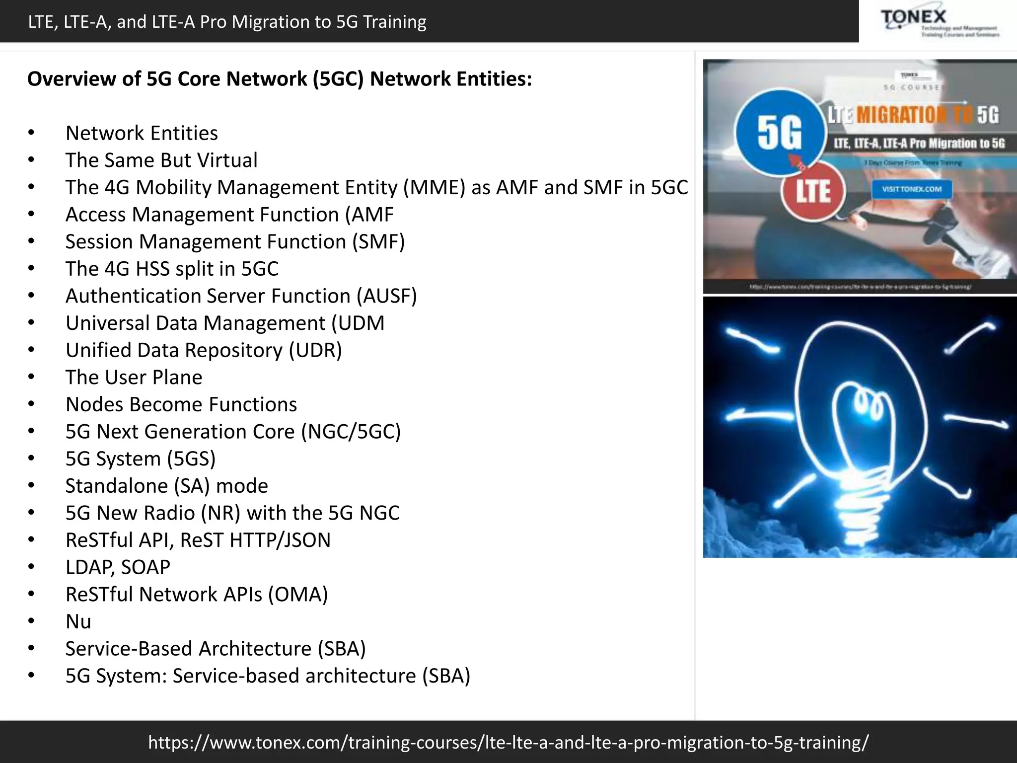 LTE, LTE A, and LTE A Pro Migration to 5G Training : Tonex Training | PPTX