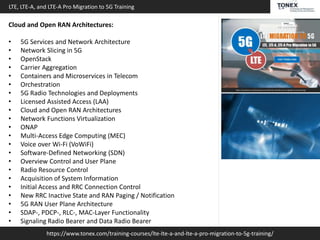 LTE, LTE A, and LTE A Pro Migration to 5G Training : Tonex Training | PPT