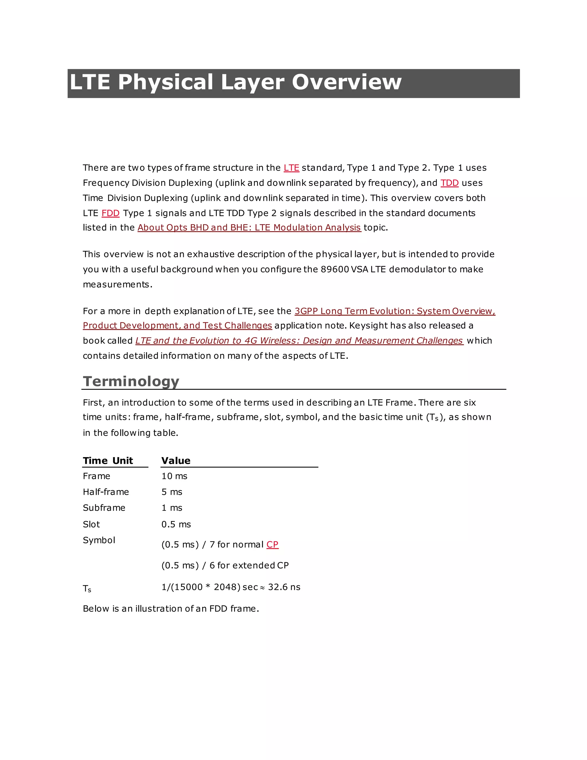 Lte physical layer overview | DOCX
