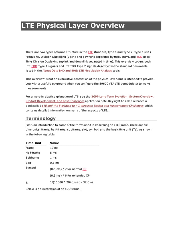 Lte physical layer overview | DOCX | Technology & Computing
