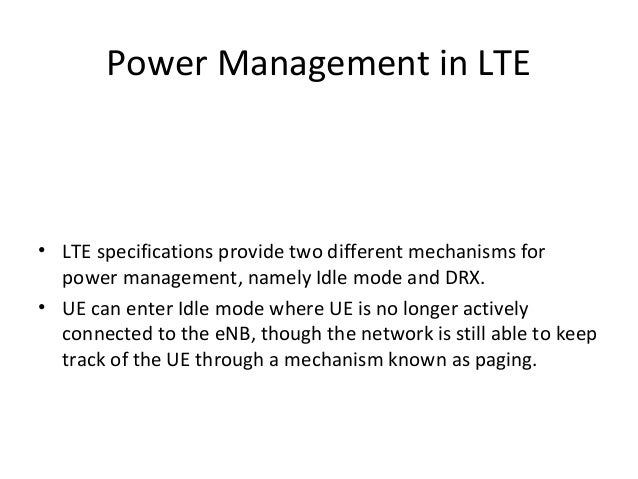 Lte power management