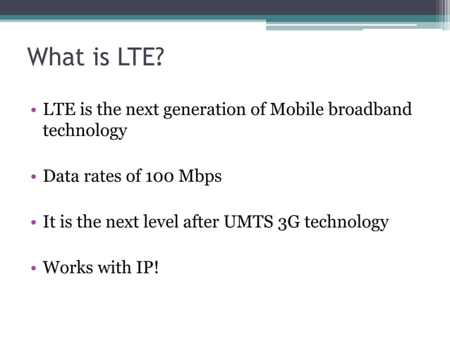 Lte Presentation Ppt
