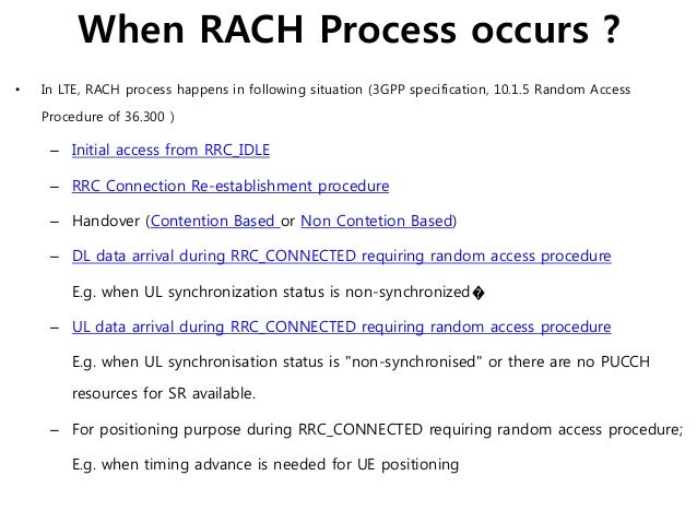 Lte Rach Configuration And Capacity