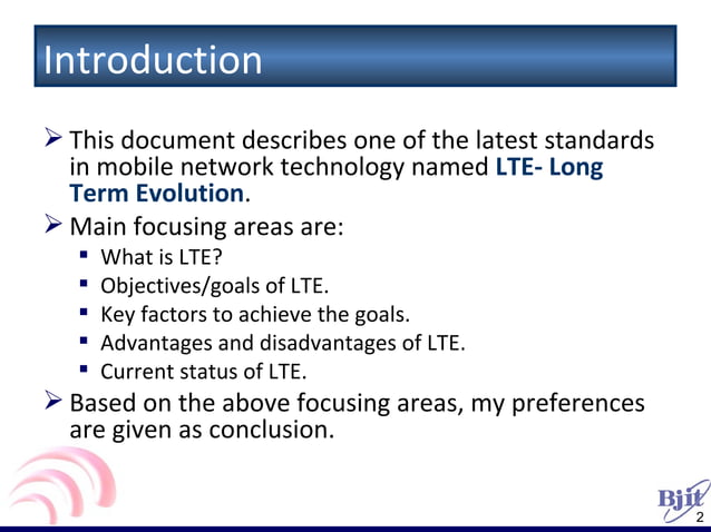 LTE- Long Term Evolution | PPT