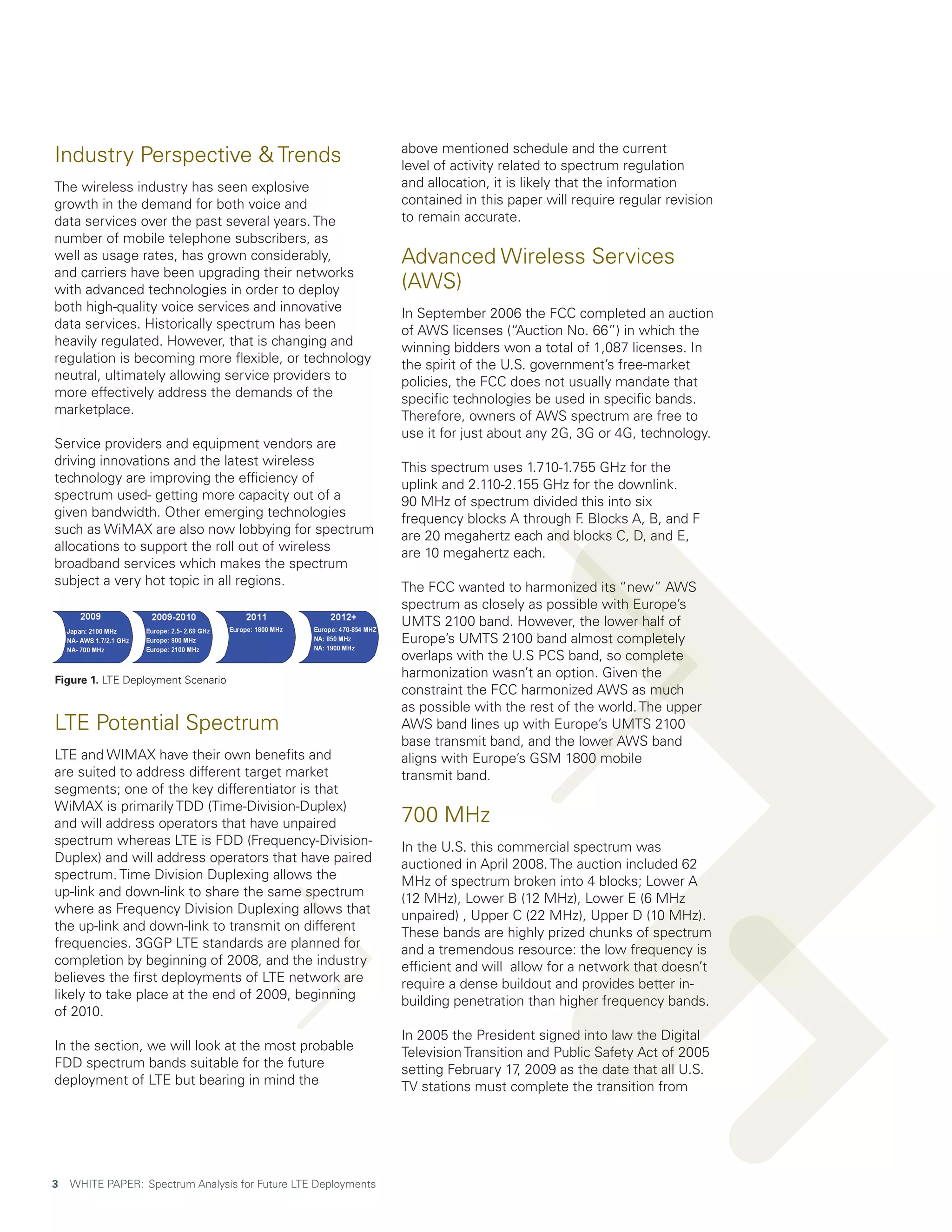 Spectrum Analysis for Future LTE Deployments | PDF