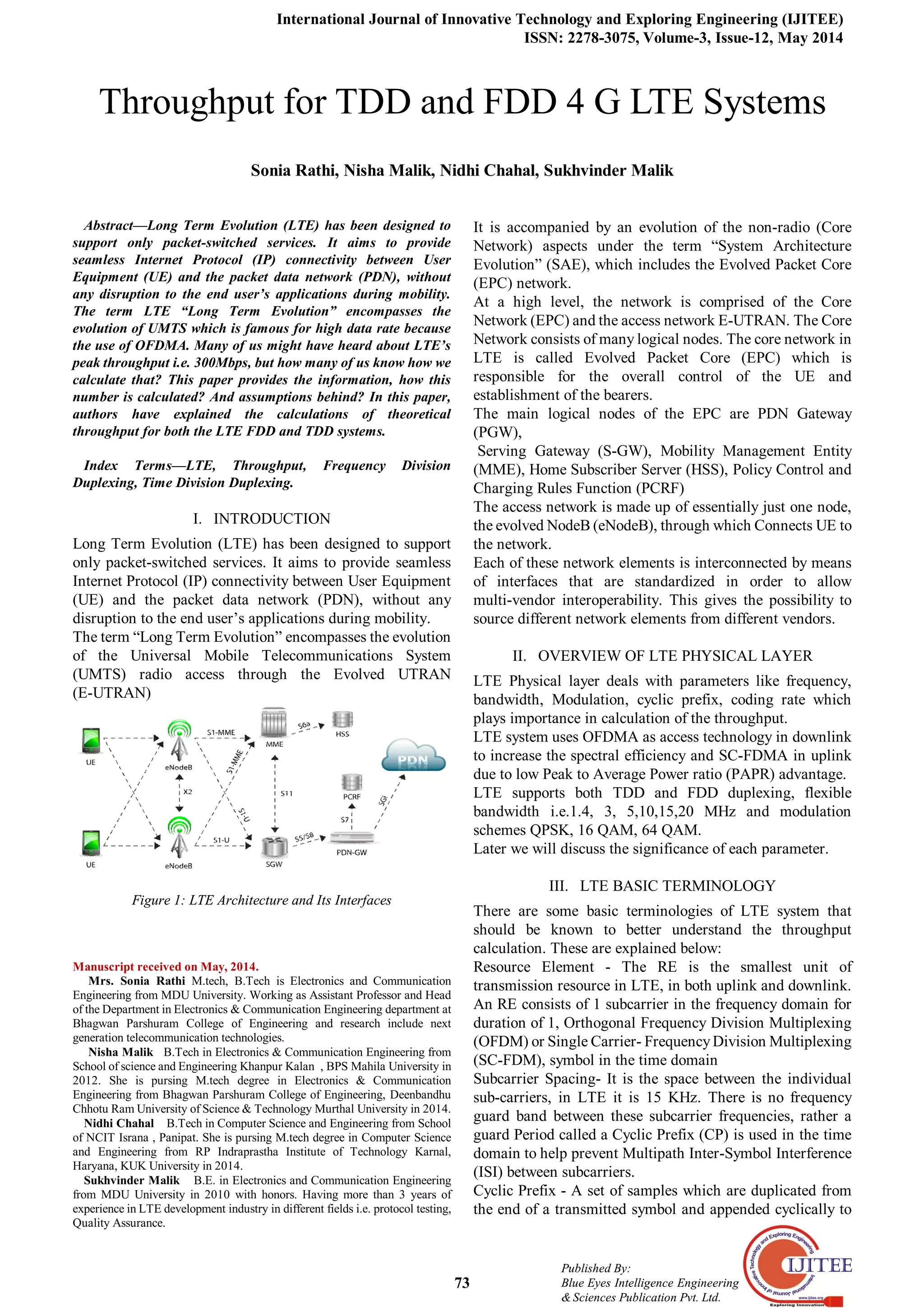 Lte throughput | PDF