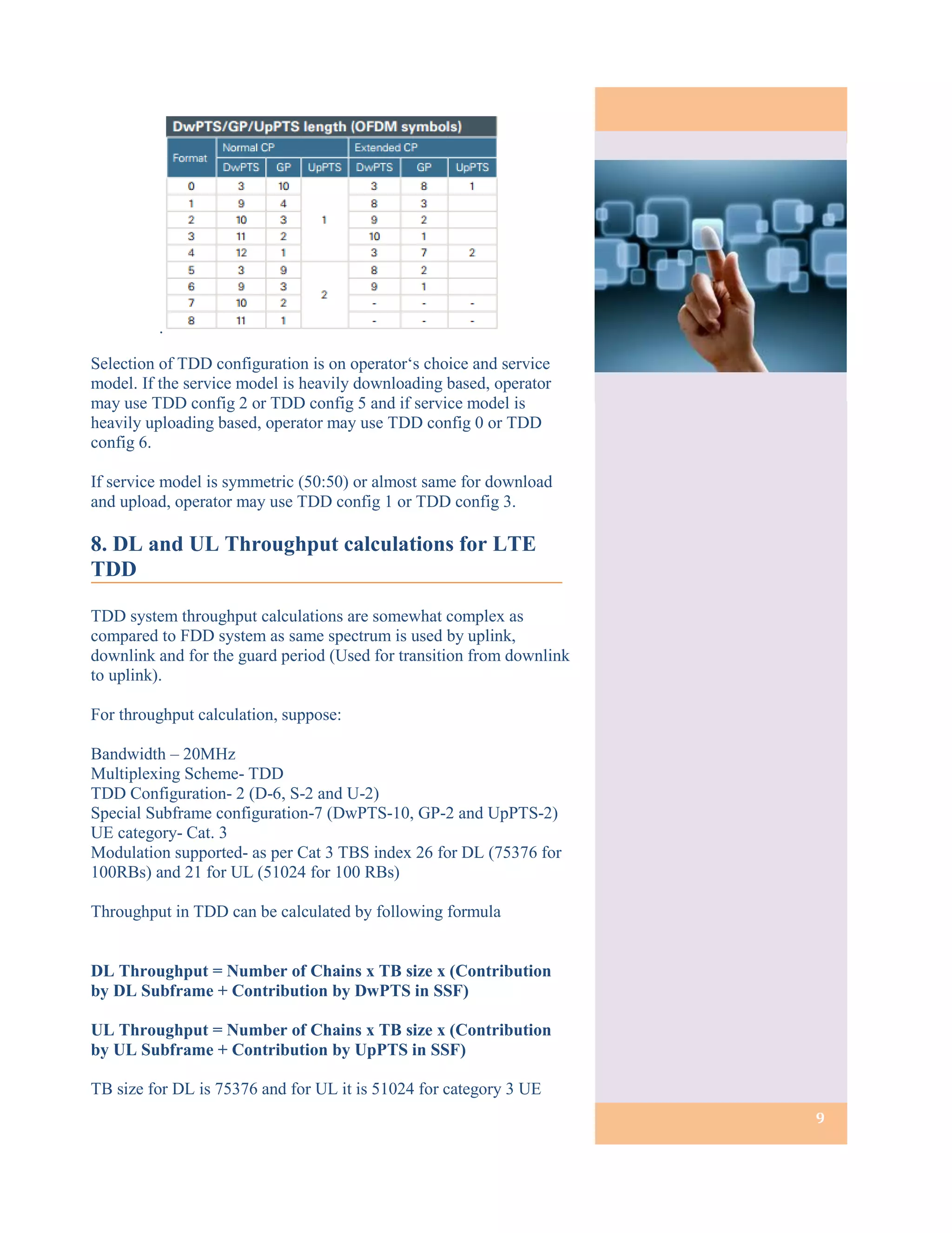 Throughput Calculation For Lte Tdd And Fdd System Pdf Computer Networking Computing