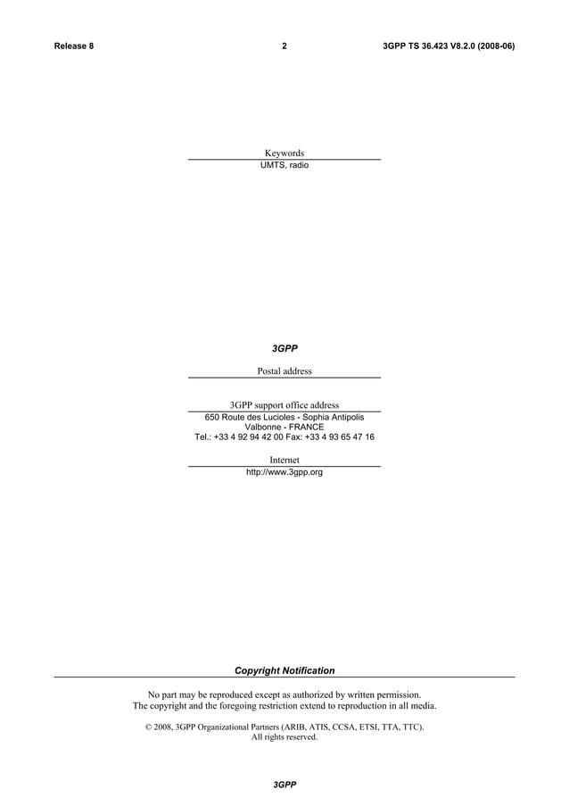 Lte x2 ap_3gpp_36423-pdf | PDF
