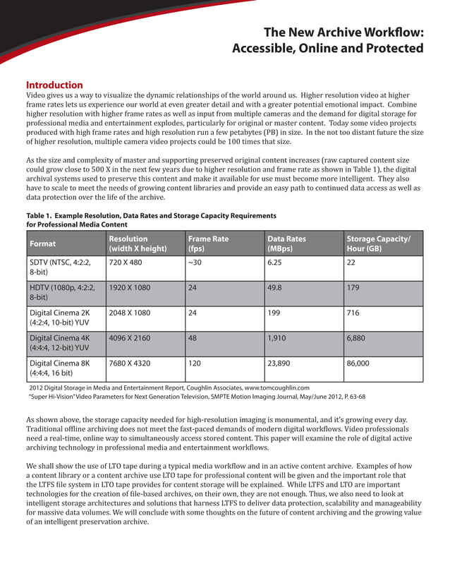 Ltfs new-archive-workflow-whitepaper | PDF | Data Storage and Warehousing | Computing