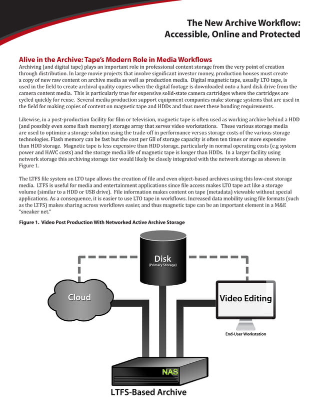Ltfs new-archive-workflow-whitepaper | PDF | Data Storage and Warehousing | Computing