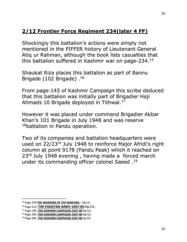 LTG ATIQ UR RAHMAN SIMPLY WHITE WASHES 4 FFs GLORIOUS 1948 WAR ...