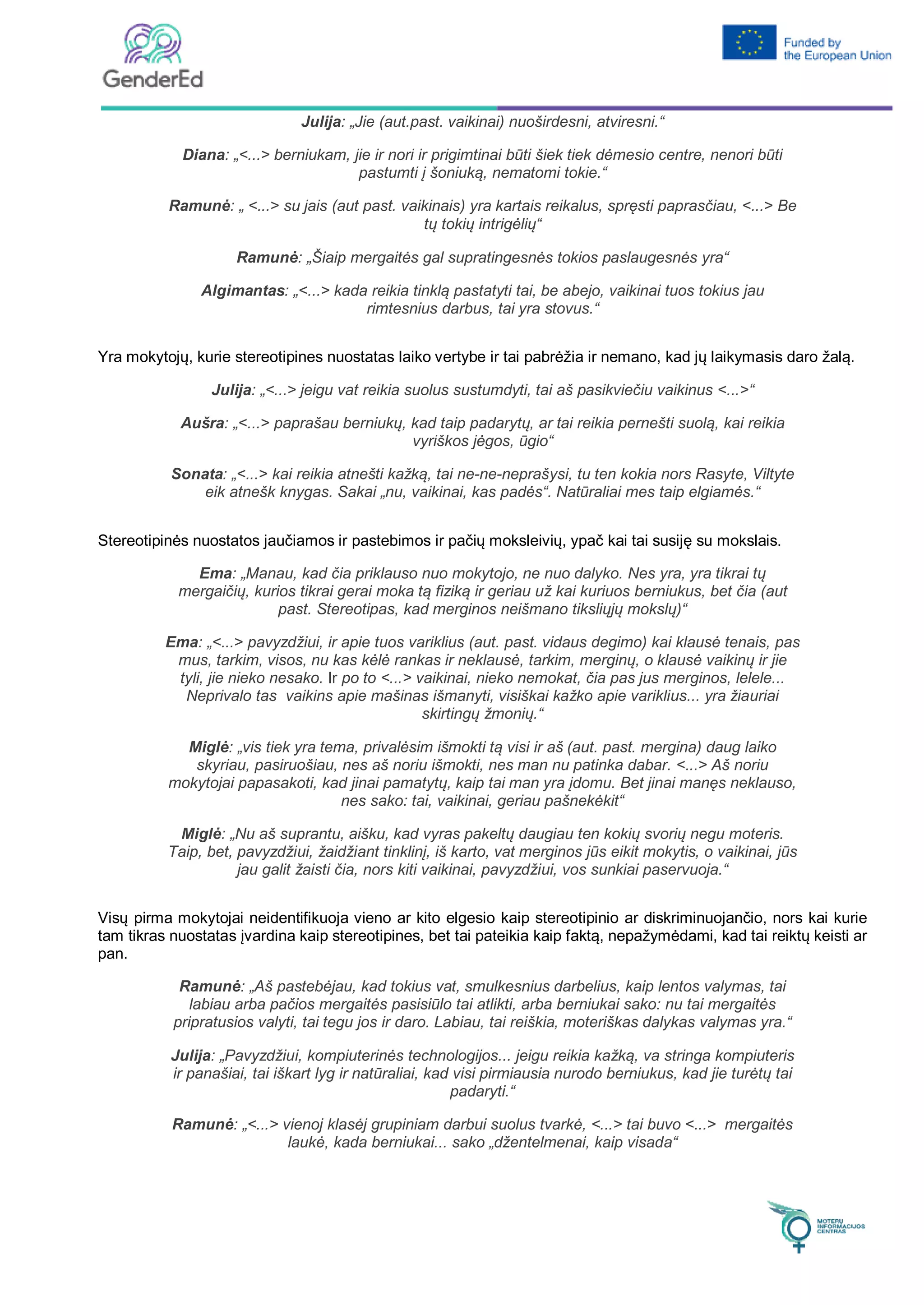 Ataskaita GenderED | PDF