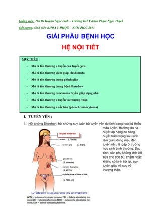 GIẢI PHẪU BỆNH HỌC HỆ NỘI TIẾT | PDF