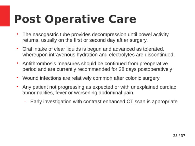 Lt hemicolectomy - Surgical Approach, Complications. | PDF