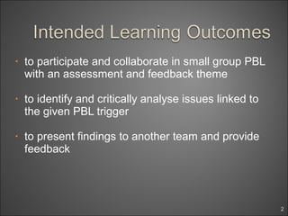 LTHE Assessment and Feedback using PBL | PPT