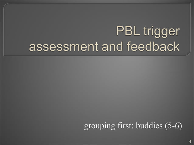 LTHE Assessment and Feedback using PBL | PPT