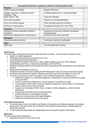 LTHTR HCA 438 RC7430 Job Description and Person Specification | PDF