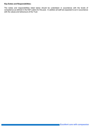 LTHTR HCA 438 RC7430 Job Description and Person Specification | PDF