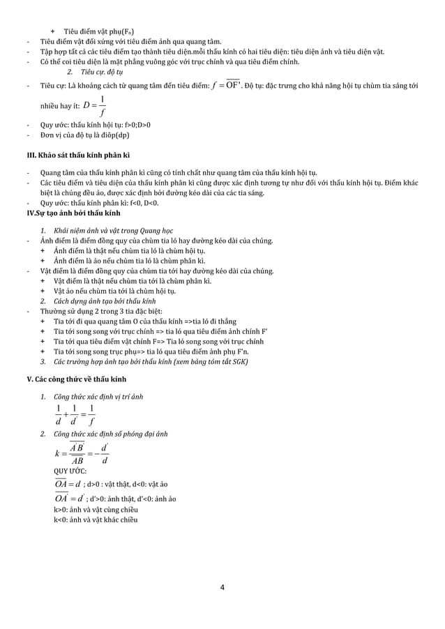 Lý thuyết quang hình học | DOCX