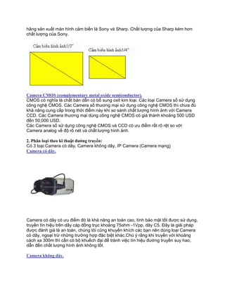 Lý thuyết tổng quan về camera quan sát | PDF