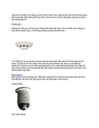 Lý thuyết tổng quan về camera quan sát | PDF
