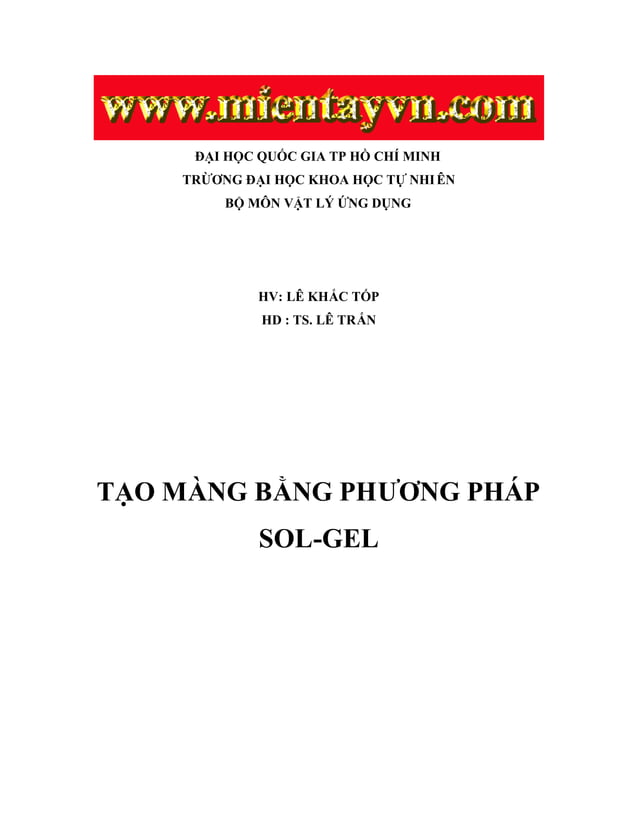 Lý thuyết về sol gel | PDF