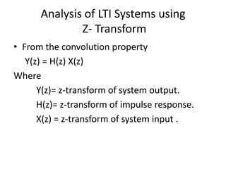Lti and z transform | PPTX | Science