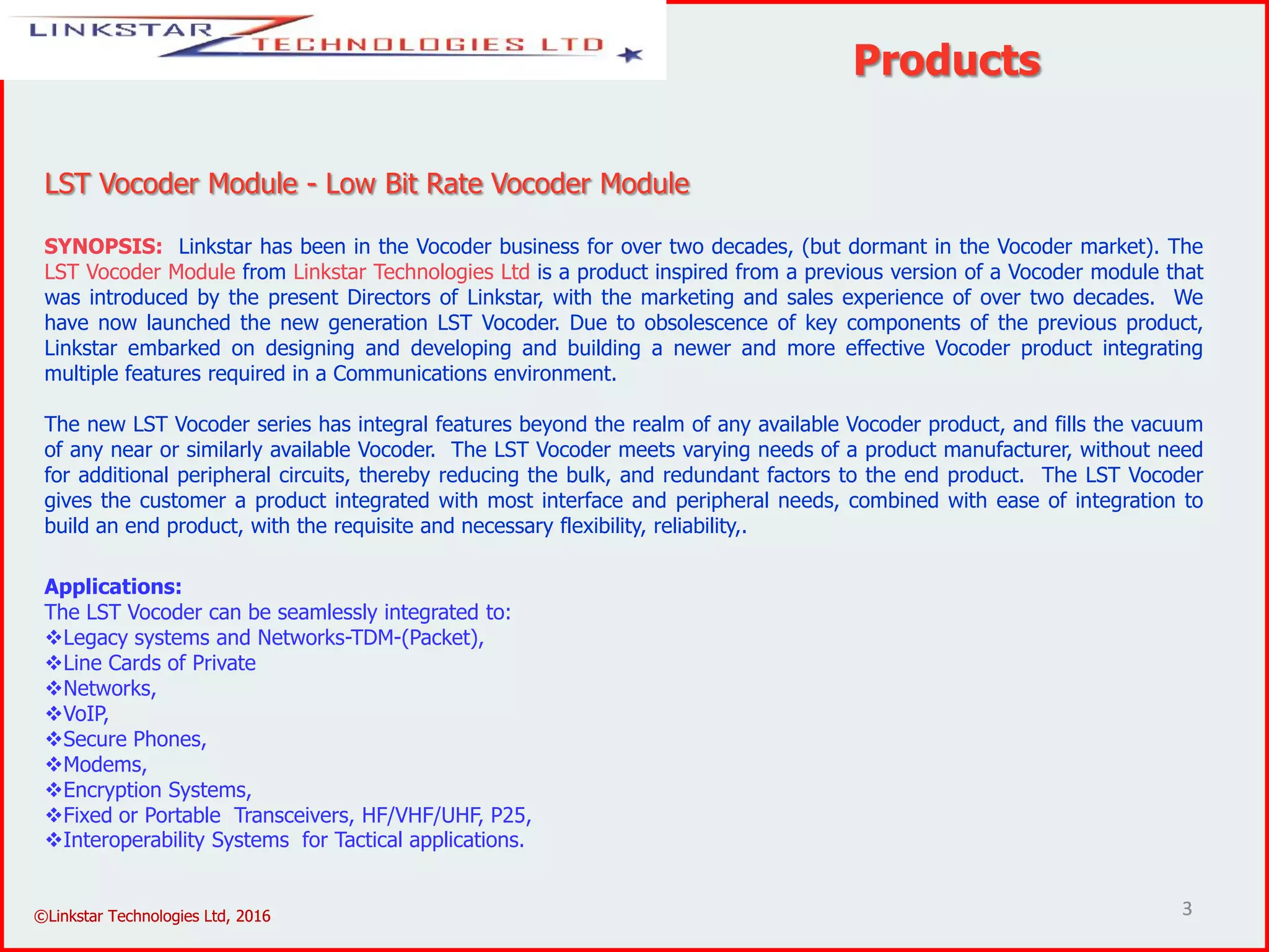 LINKSTAR TECHNOLOGIES LIMITED - COMPANY PROFILE AND CAPABILITY | PPT