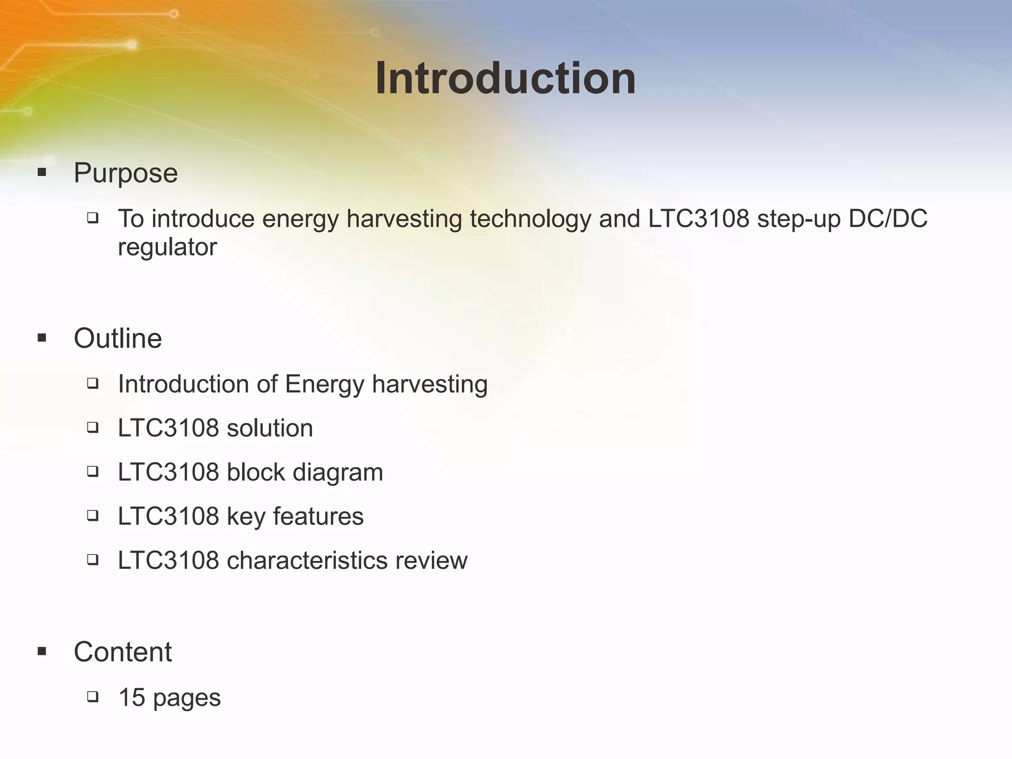 LTC3108 – Ultralow Voltage Step-Up Converter and Power Manager | PPT