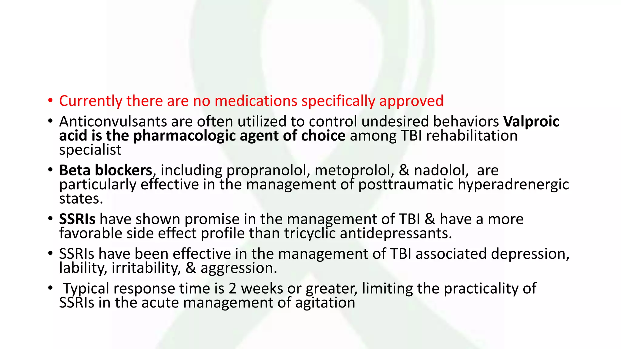 Long term managment of traumatic brain injury | PPTX