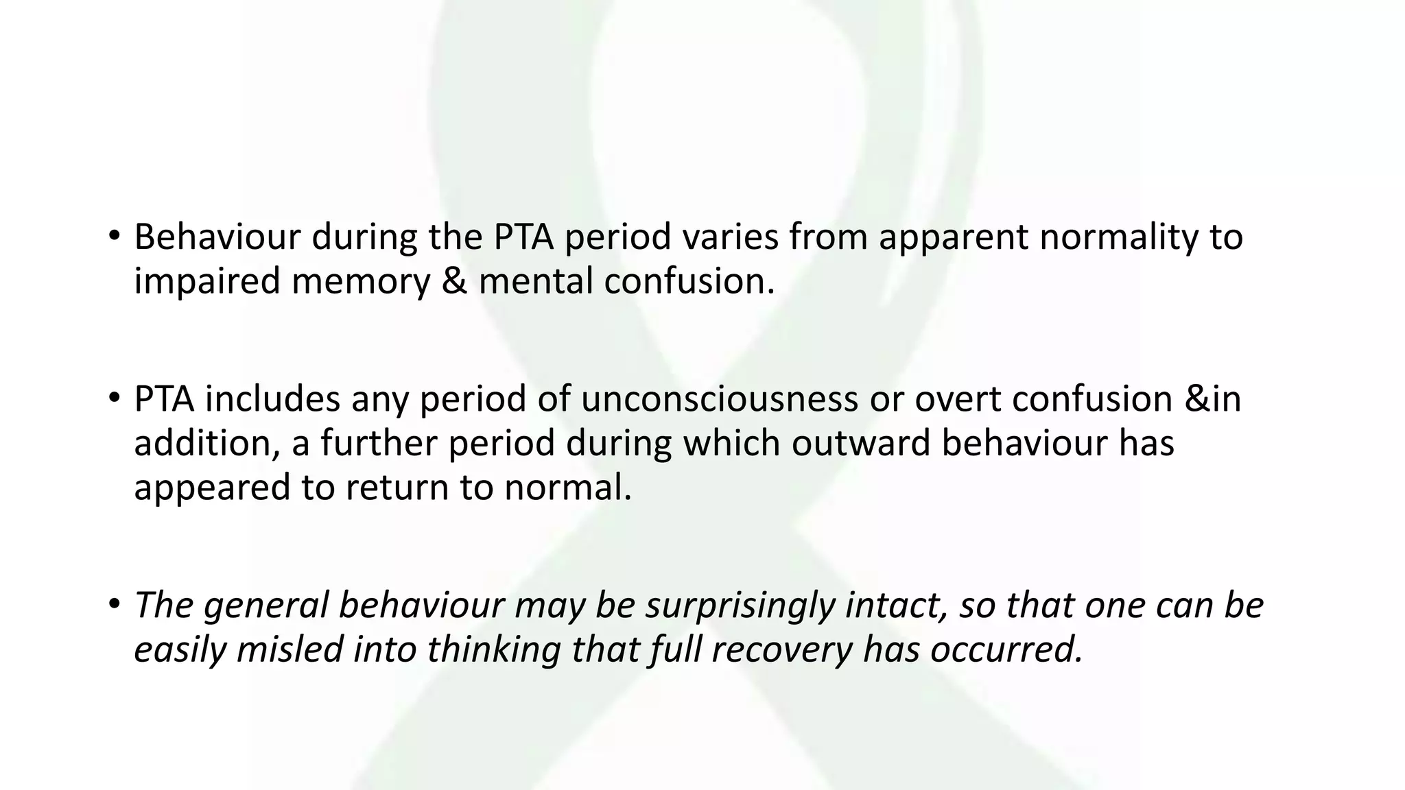 Long term managment of traumatic brain injury | PPTX