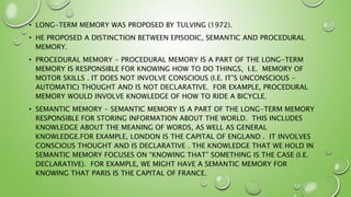 Long term memory | PPTX