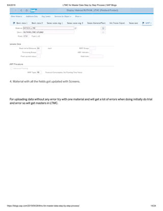 sap ltmc provided by SAP to upload mass values | PDF