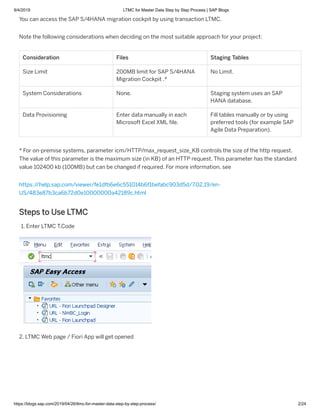 sap ltmc provided by SAP to upload mass values | PDF