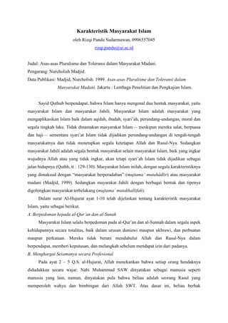 Ltm karakteristik masyarakat islam | DOCX