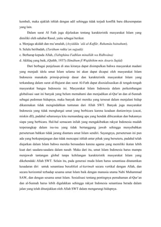 Ltm karakteristik masyarakat islam | DOCX