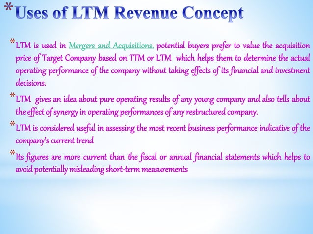 LTM revenue ( last twelve month revenue) | PPT