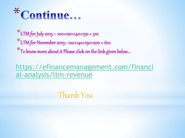 LTM revenue ( last twelve month revenue) | PPT