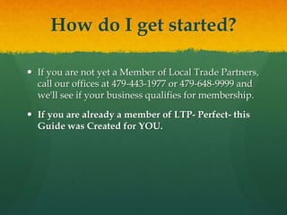 Local Trade Partners Quick Start Guide | PPT