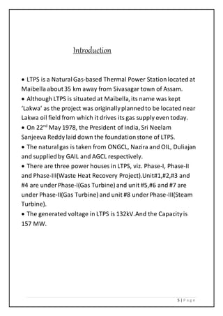 Project report on Lakwa Thermal Power Station | DOCX