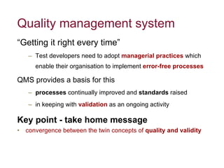 Using Quality Management (QM) to Improve Language Testing | PPT