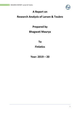 L&T research report | PDF