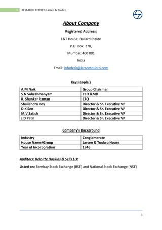 L&T research report | PDF