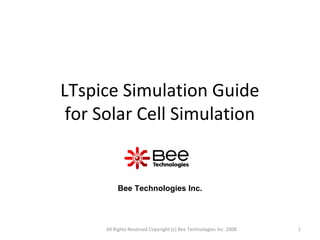 LTspice Simulation Guide for Solar Cell Simulation | PPT