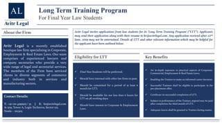 Long Term Training Program | PPT