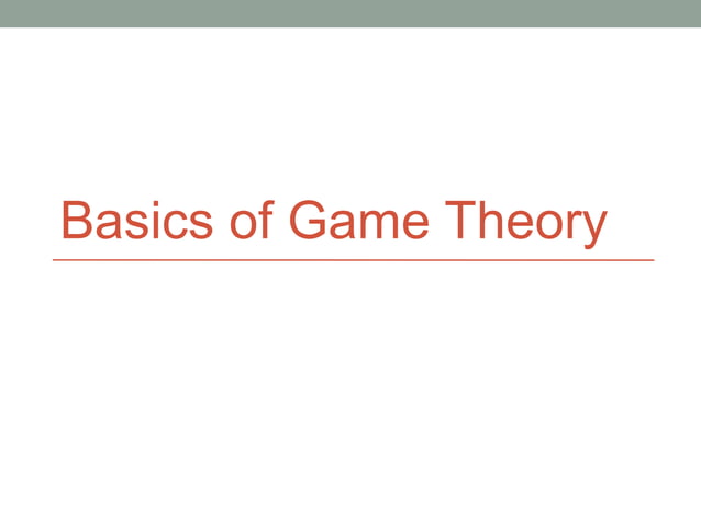 Game theory | PPT